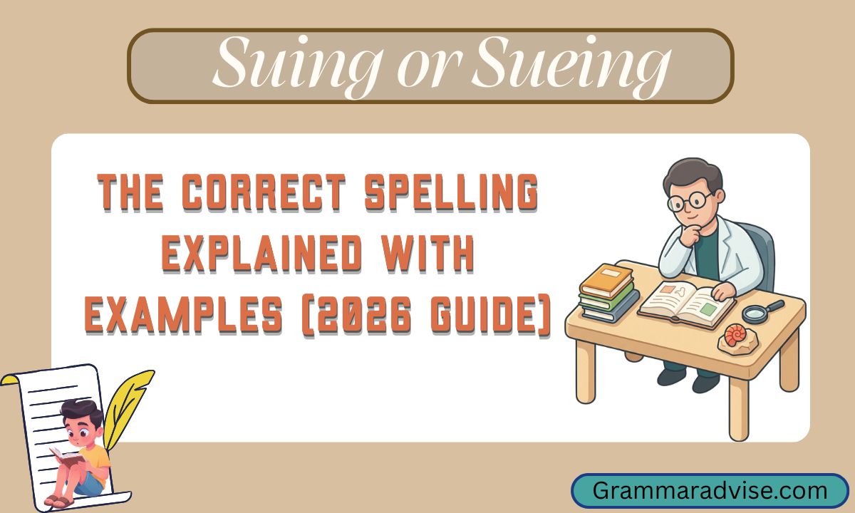 Suing or Sueing: The Correct Spelling Explained with Examples (2026 Guide)